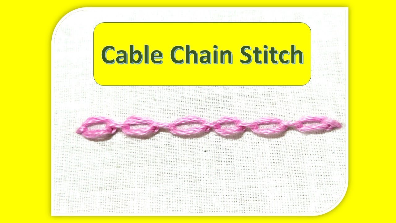 Cable chain stitch-Hand embroidery #embroiderydesign #handembroidery # ...