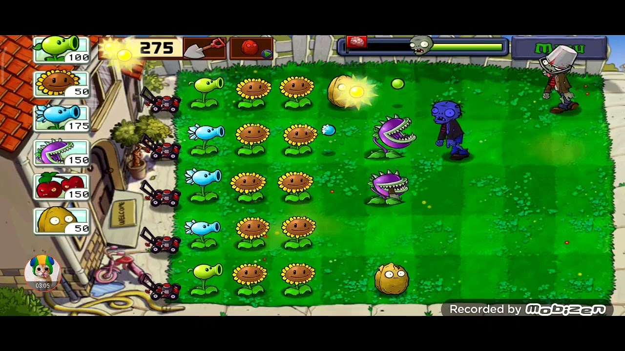 Pvz level 8 night 8 plant vs zombies - YouTube