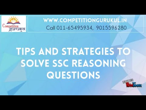 TIPS AND STRATEGIES TO SOLVE SSC REASONING QUESTIONS - YouTube