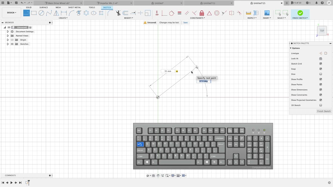 (Part.5) 2D Sketching (Basic Lines). Fusion 360 for the absolute ...