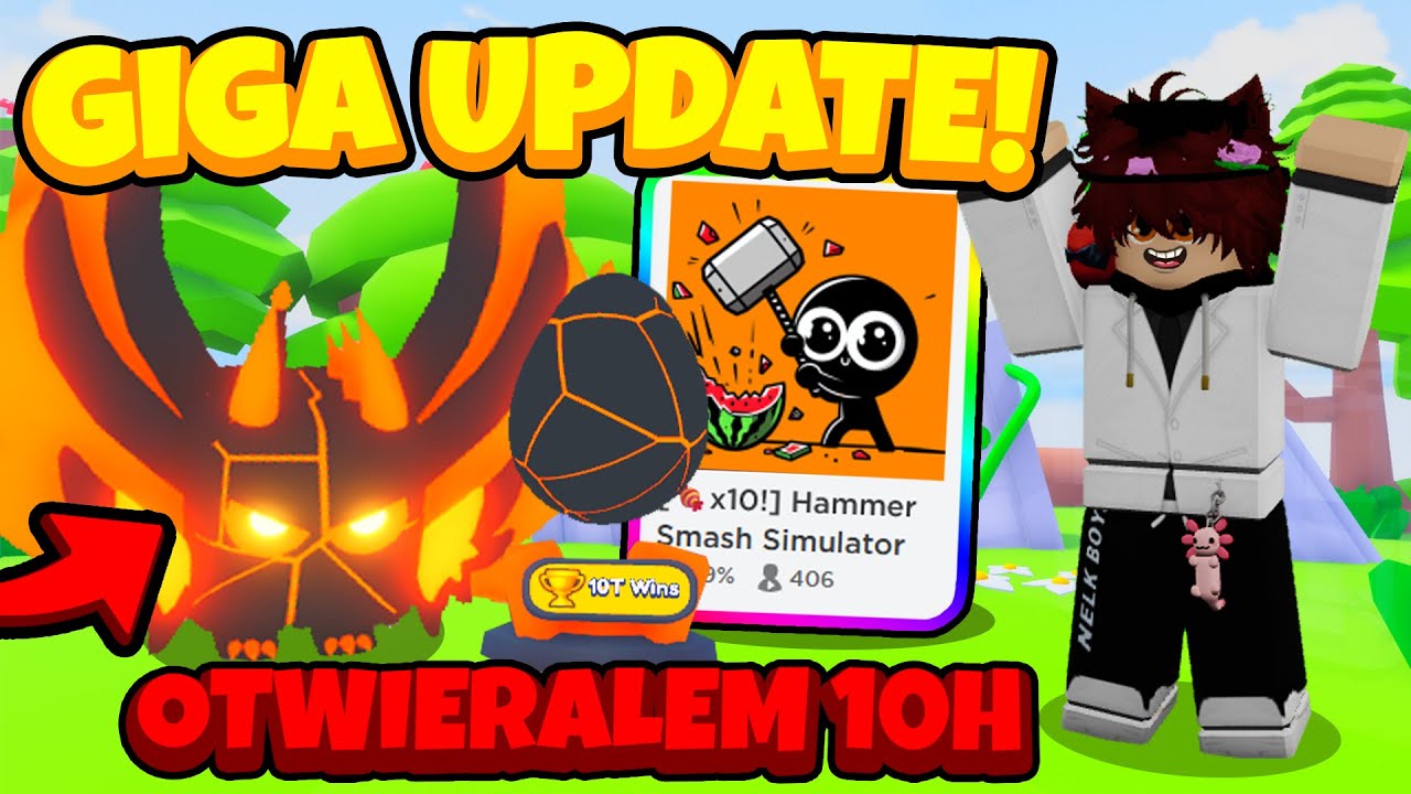 OTWIERAŁEM JAJKA 10h i ZDOBYŁEM TO.. NOWY UPDATE w HAMMER SMASH ...