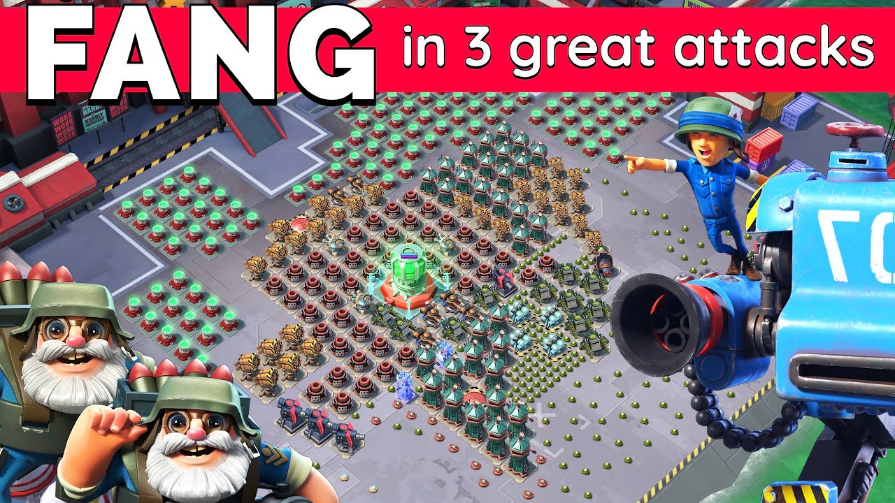 FANG in 3 GREAT attacks 😎 using different TROOPS - BOOM BEACH best ...