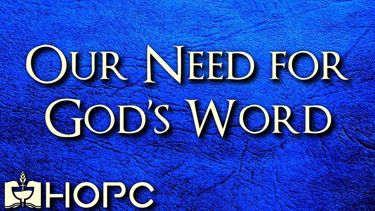 Our Need for God’s Word | HOPC Morning Sermon 1/26/2025 - YouTube