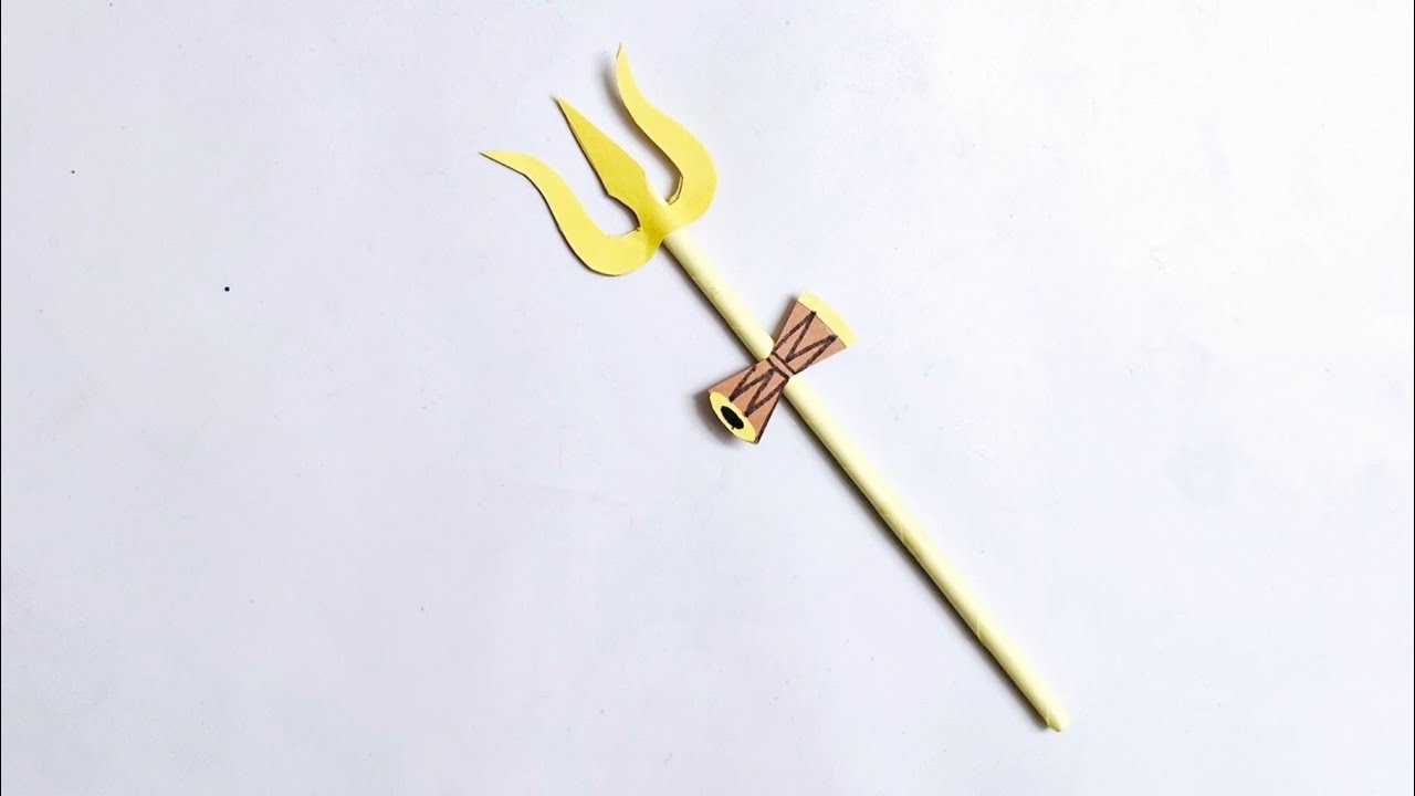 Shivratri craft for kids | Paper trishul making | How to make Paper ...
