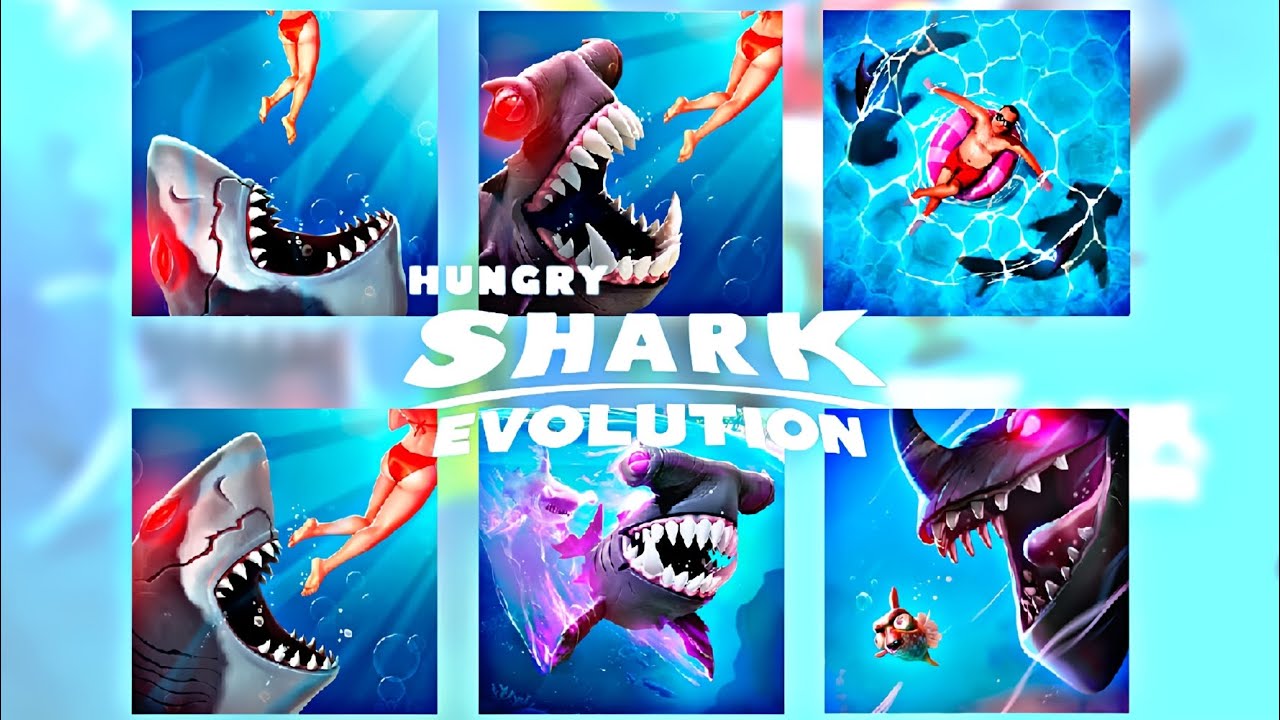 Hungry Shark Evolution All 27 Sharks Unlocked & New Behellmouth Shark ...