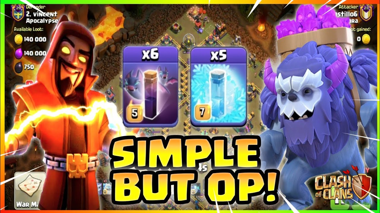 Simple But Op Yeti Super Wiz Bat Th14 Attack Strategy Youtube