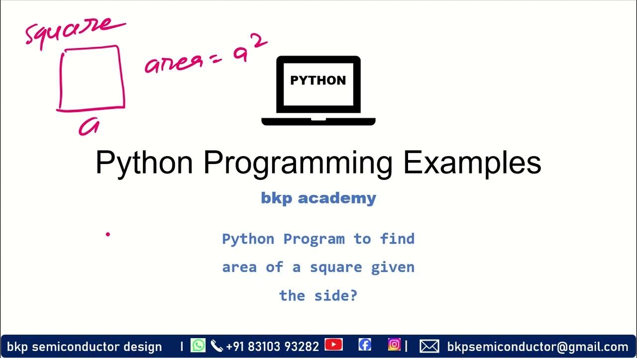 014: Find area of square python program - YouTube