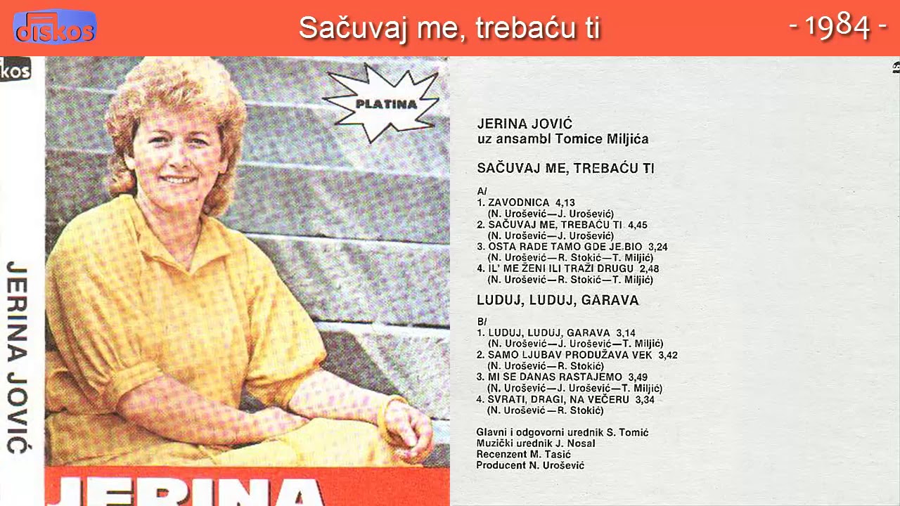 Jerina Jovic - Sacuvaj me, trebacu ti - (Audio 1984) - YouTube