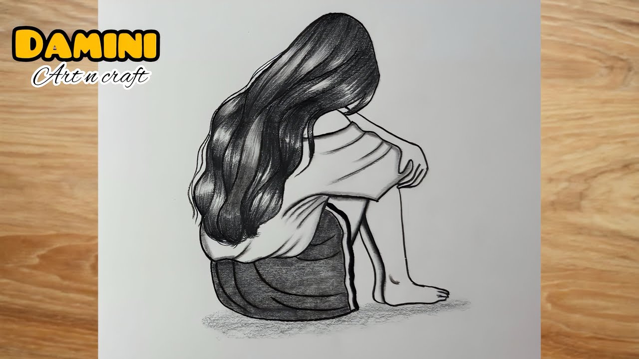 How to Draw a Sad Girl | Easy Pencil Sketch for Beginners |Girl Drawing ...