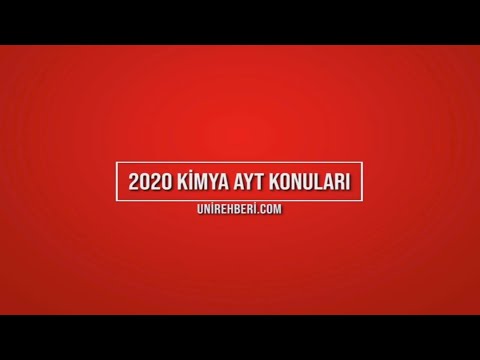 2020 YKS AYT Kimya Konuları ve Soru Dağılımları (ÖSYM - MEB)