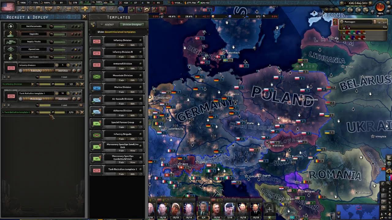 Modern Day Mod Hearts of Iron 4 USA 4# - YouTube