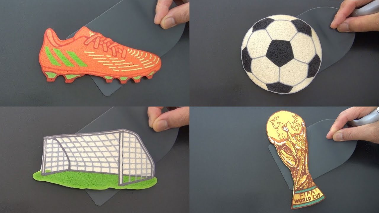 Football Pancake Art - Ball, Soccer Boots, Goal, World Cup - YouTube