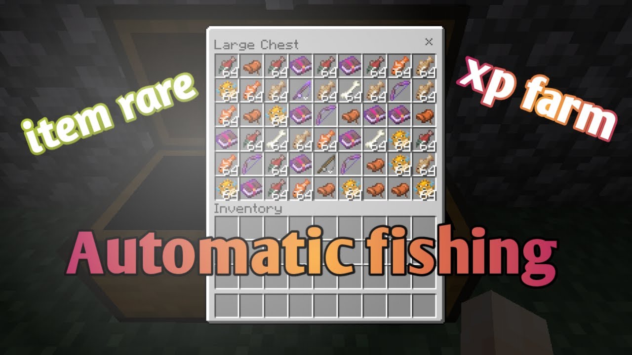 automatic fishing farm minecraft pe - YouTube