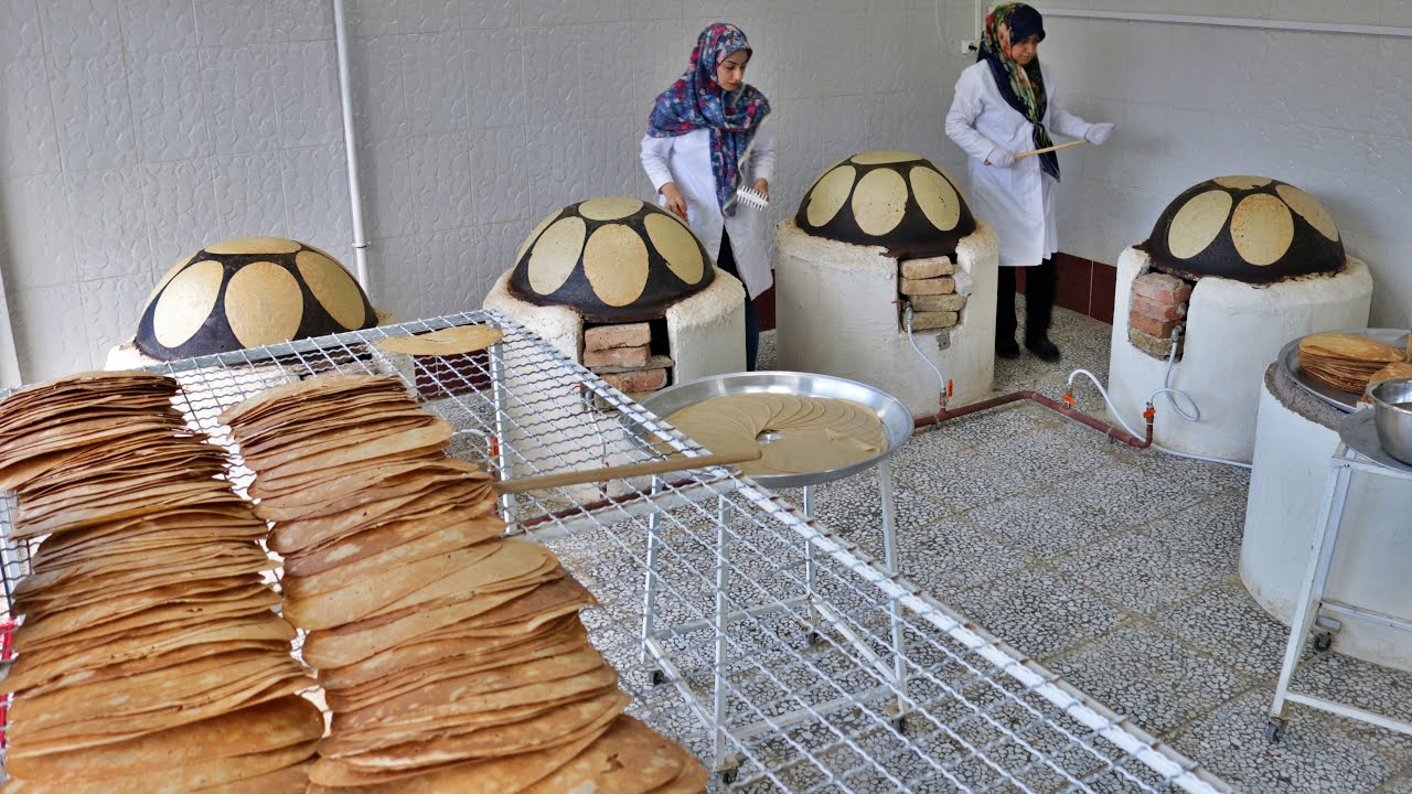 Cooking Traditional Rice Bread In Northern Iran | Tamijan Bread Baking ...