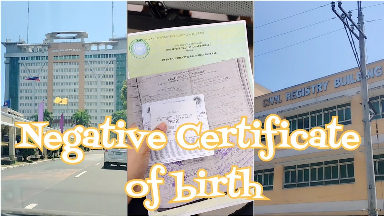 HOW TO PROCESS THE NEGATIVE CERTIFICATE OF BIRTH | May Abenoja - YouTube