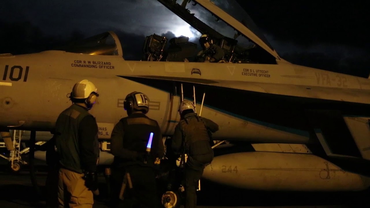 Night Flight Ops Aboard Navy's Newest Carrier - YouTube