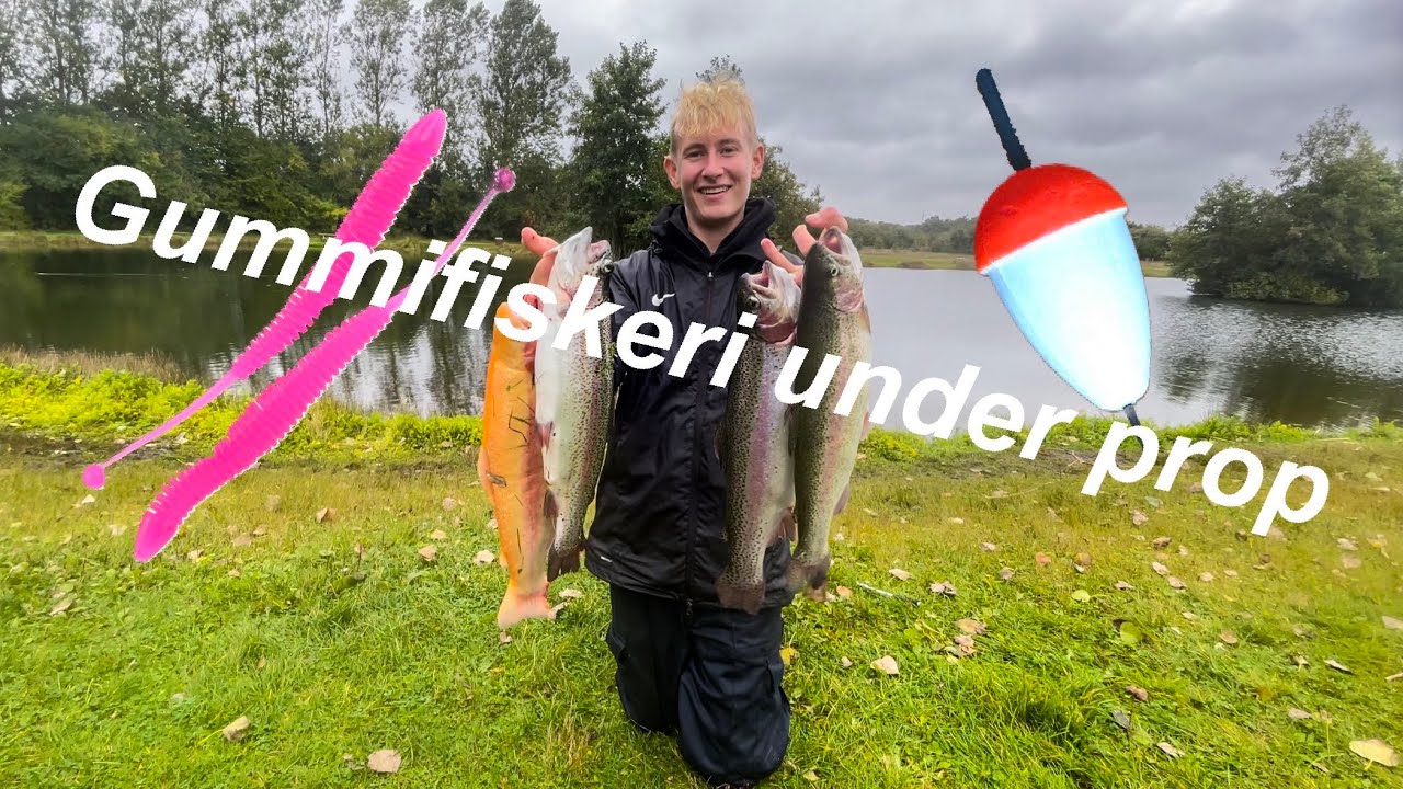 Gummifiskeri under prop - Put and take Fiskeri - YouTube