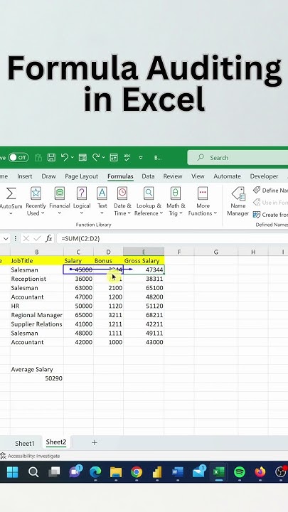 Formula Auditing in Excel - YouTube