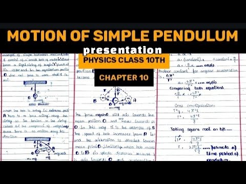 Class 10 physics Motion of simple pendulum || Chapter 10 || SHM || @learn4learningofficial - YouTube