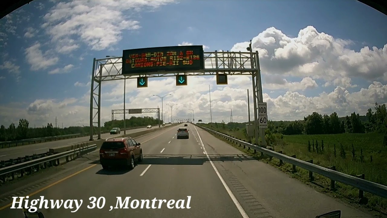 Driving on Highway 30 Montreal - YouTube