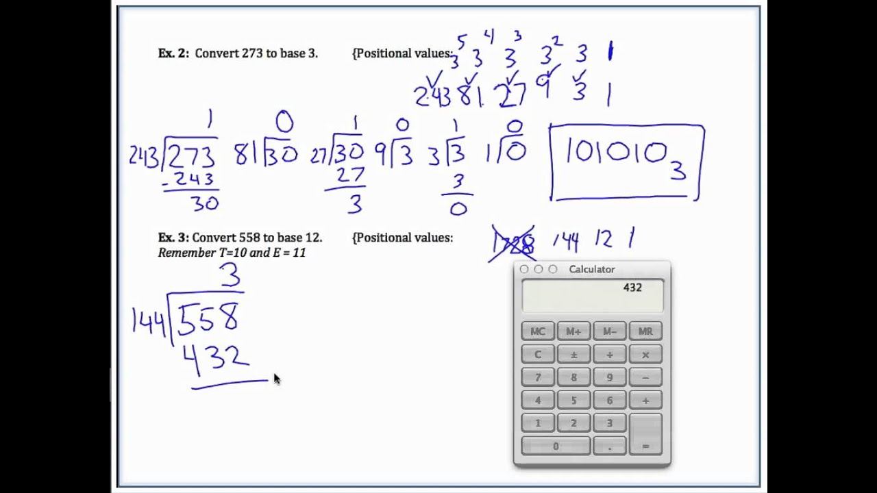 CM Lecture 4.3b Base 10 to Base b - YouTube