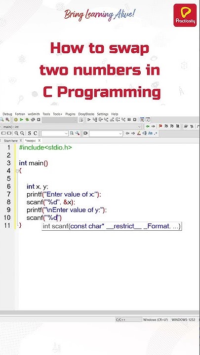 How To Swap🔥 🔥 Two Numbers In C Programming Practically Coding For