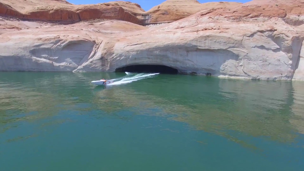 James Bond Movie Trailer on Lake Powell Triangle Cave Speed Boat ...