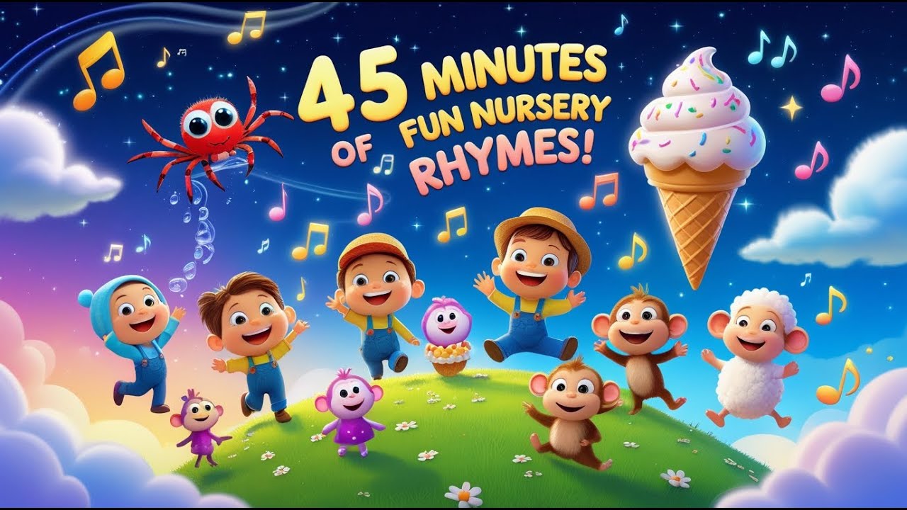 45 Minutes of Fun Educational Nursery Rhymes and songs for Kids! 🎵 ...