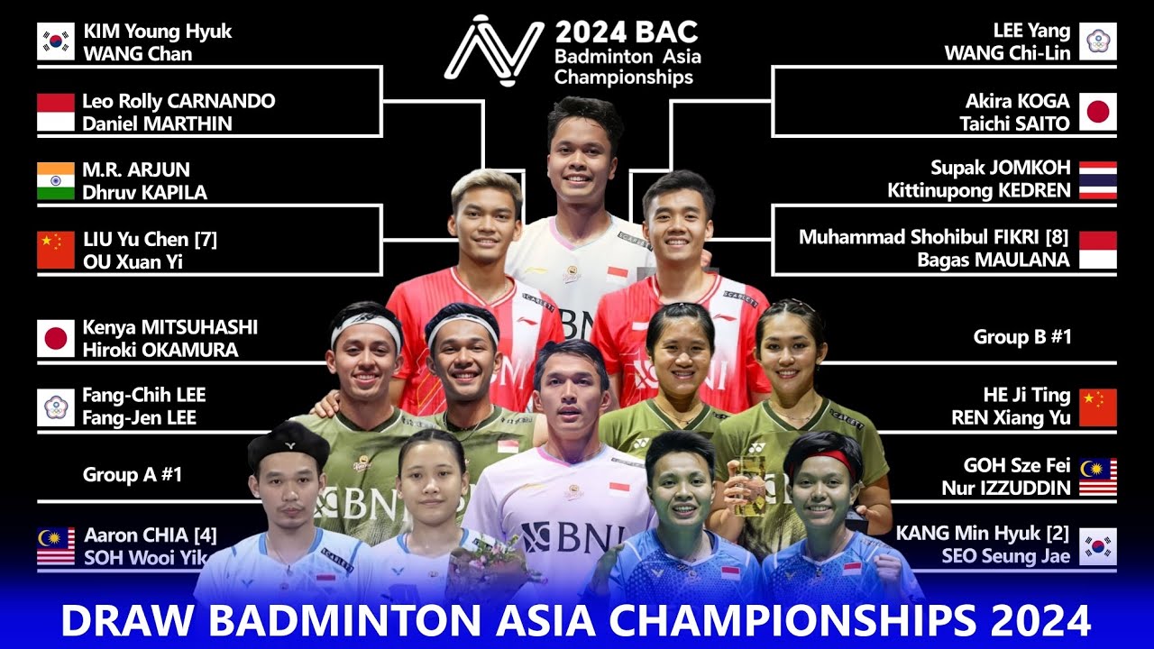Draw & Jadwal Badminton Asia Championships 2024. Mulai Selasa, 9 April 2024 Live - YouTube