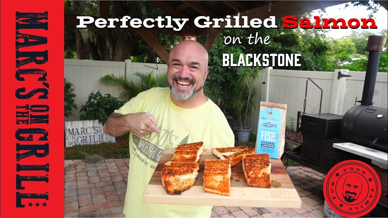 Grilled Salmon on the Blackstone with MotG Fish Rub - YouTube