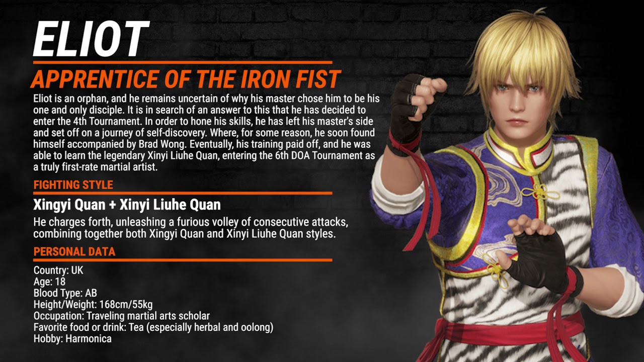 Dead or Alive 6 - Eliot (Profile) - YouTube