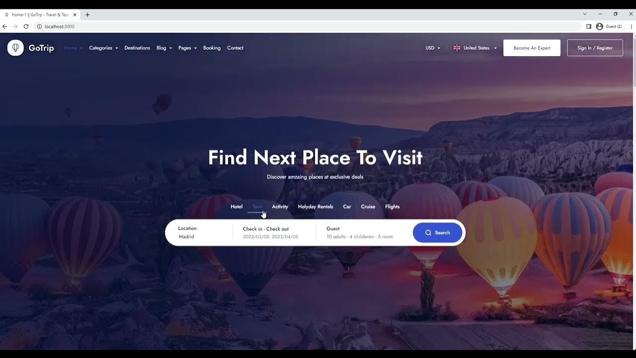 How to Setup GoTrip Travel and Tour Online Booking React NextJS 13 ...