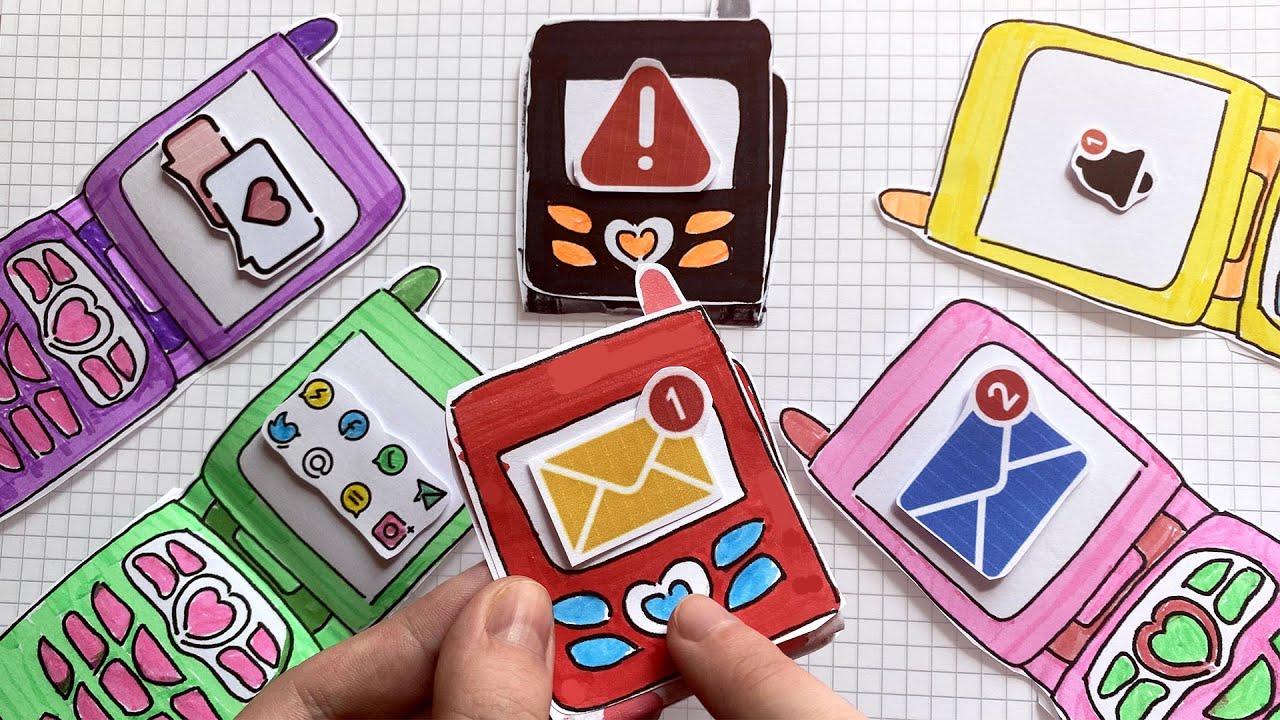 📱paper diy📱 Paper Flip Phone 수요일 아담스와 이니드 ASMR Paper Play Satisfying ...