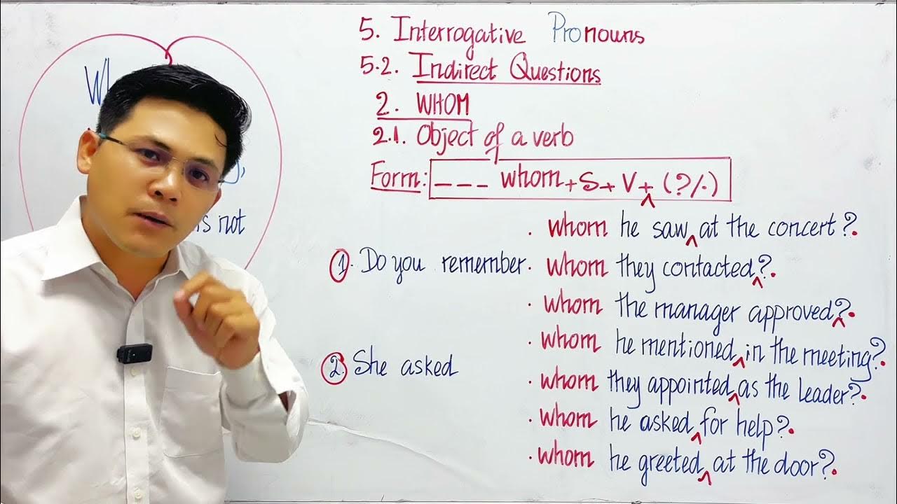 Clip153: Function of WHOM as Object of Verbs in Indirect Question | Chea Sampha 2024 - YouTube