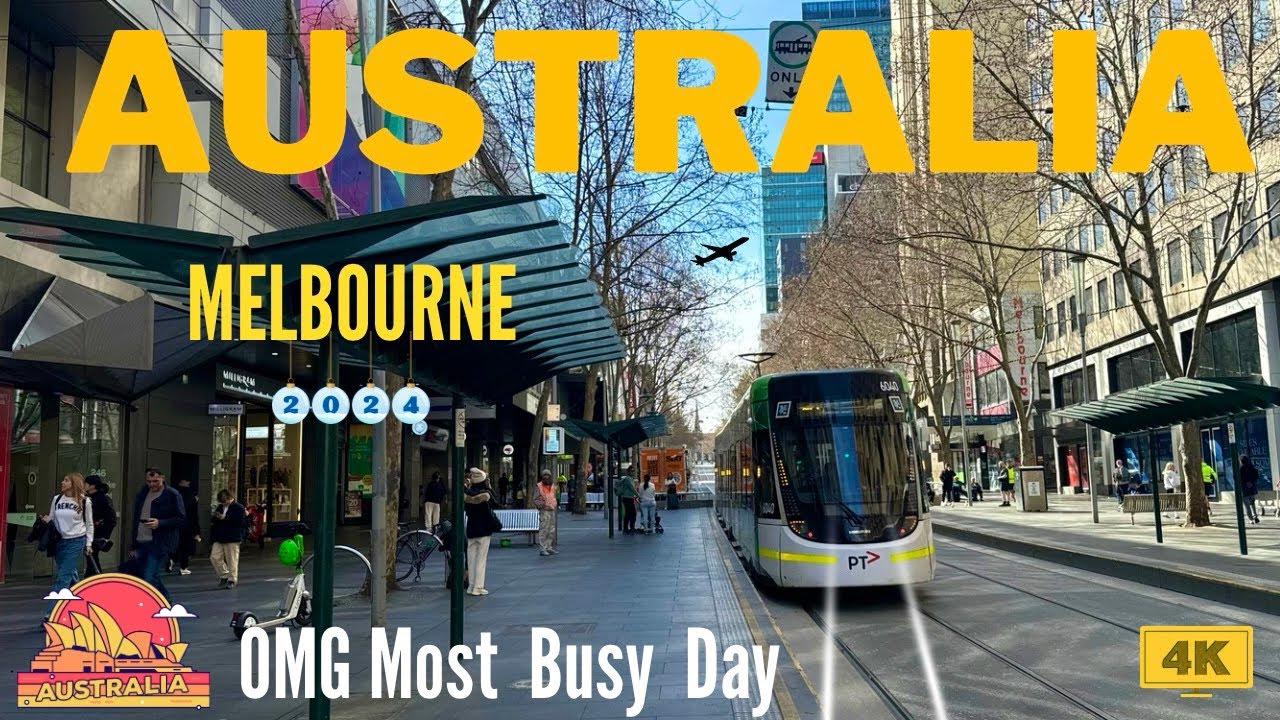 Melbourne CBD most Busy day winter walk 2024 in 4K |Melbourne winter 4k ...