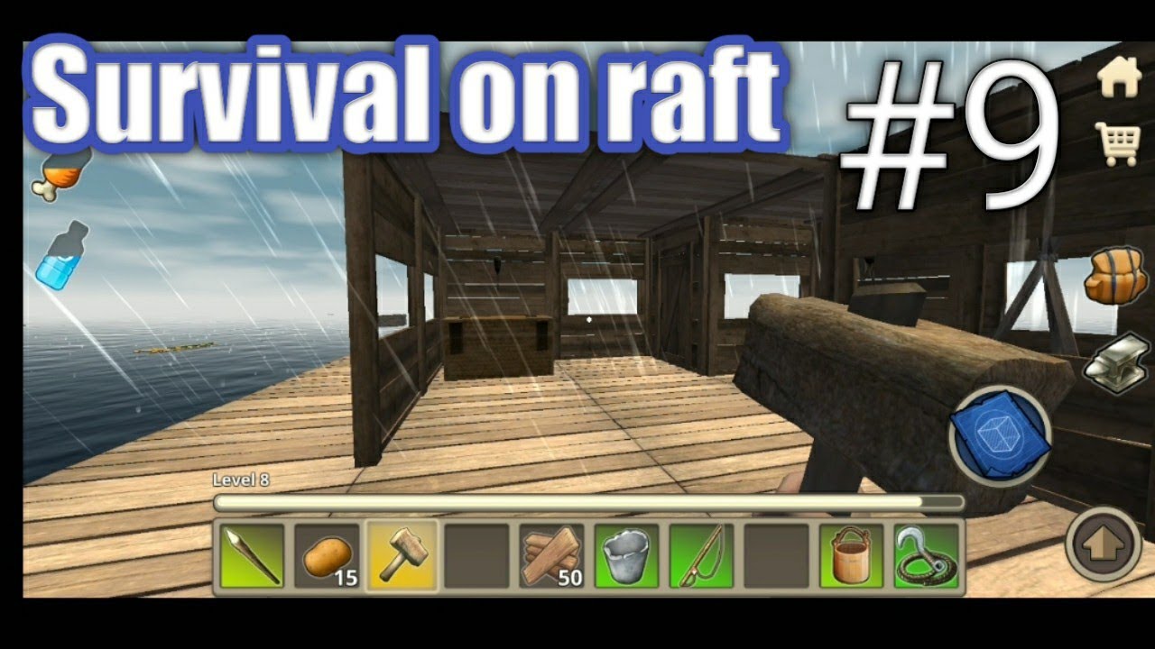 Survival on raft: crafting in the ocean, gameplay build a house on raft ...