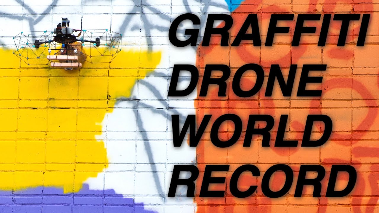 Graffiti drone mural world record 2023 - YouTube