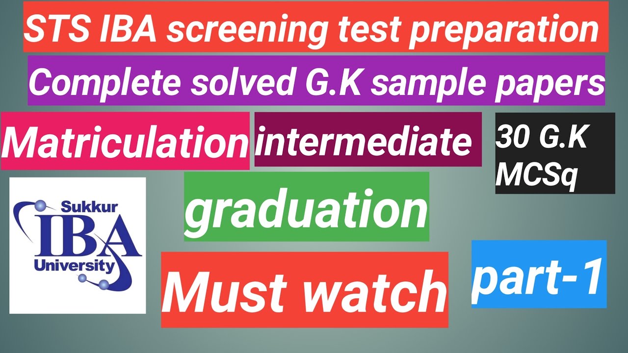 IBA screening test / daily general knowledge part-1 - YouTube