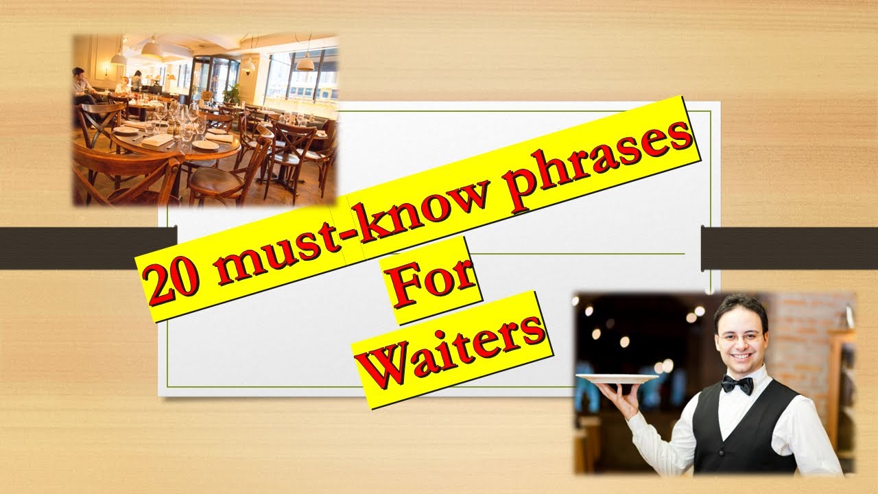 20 must know phrases for waiters - YouTube