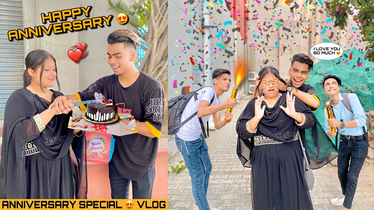 1st ANNIVERSARY PR MUSKAN KO DIYA 😍 UNEXPECTED SURPRISE 😘 | ZIYAN VLOGS ...