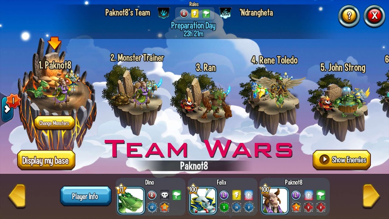 Monster Legends - Team Wars The Preparation and Battle - YouTube