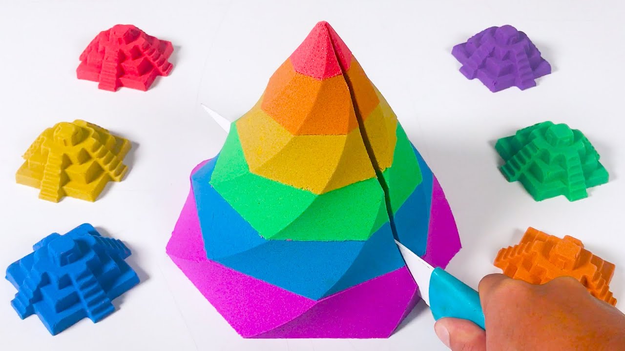 Satisfying Video l Kinetic Sand Spiral Pyramid Cutting ASMR #1 BOBBY ...