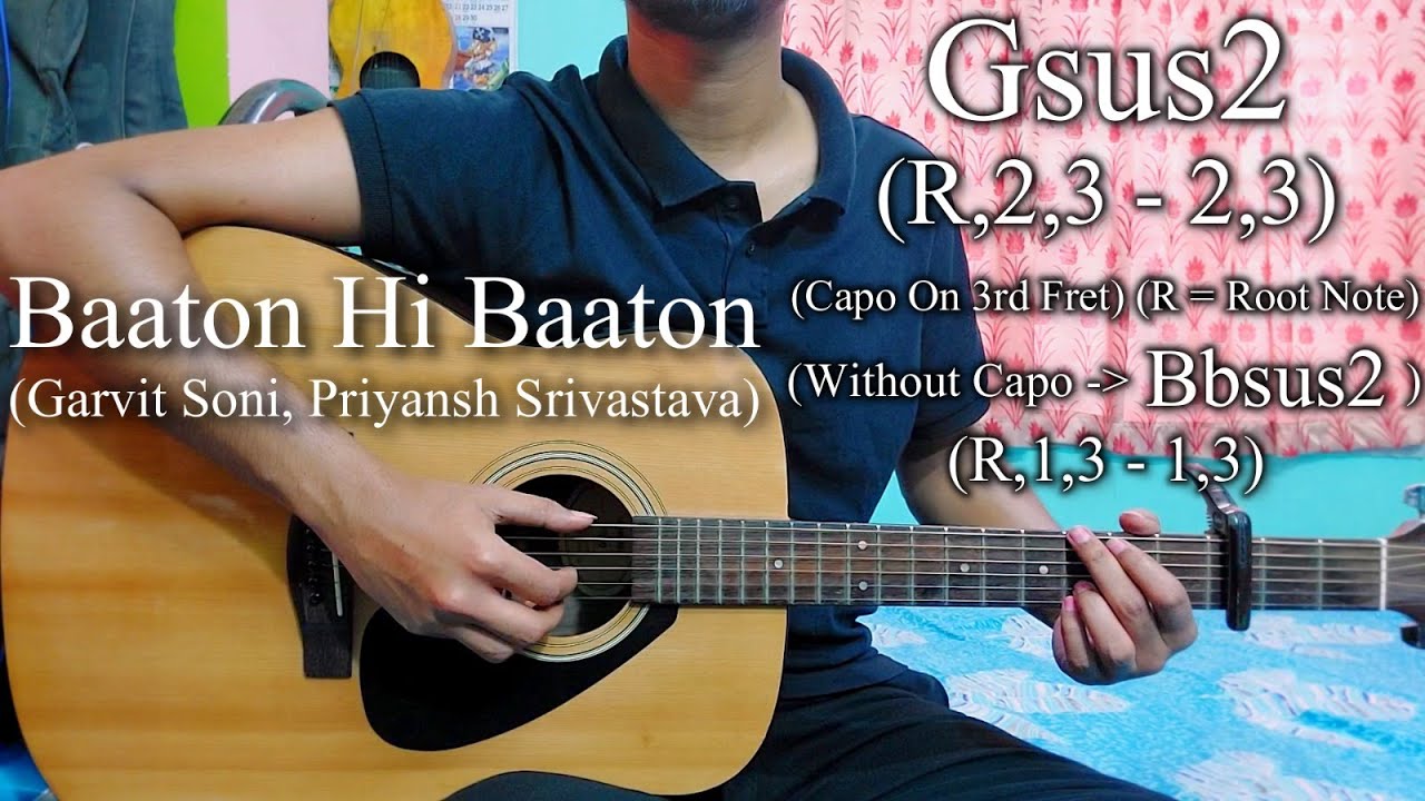 Baaton Hi Baaton | Easy Guitar Chords Lesson+Cover, Strumming Pattern ...