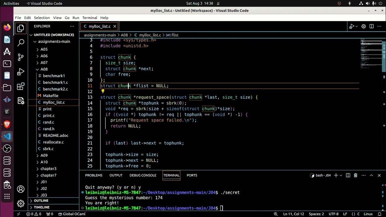 Systems Programming - Video 79 - Assignment 8, my malloc - YouTube