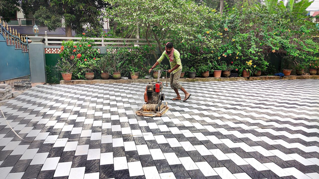 best marble crack design for paver block /full timelapes on laying ...