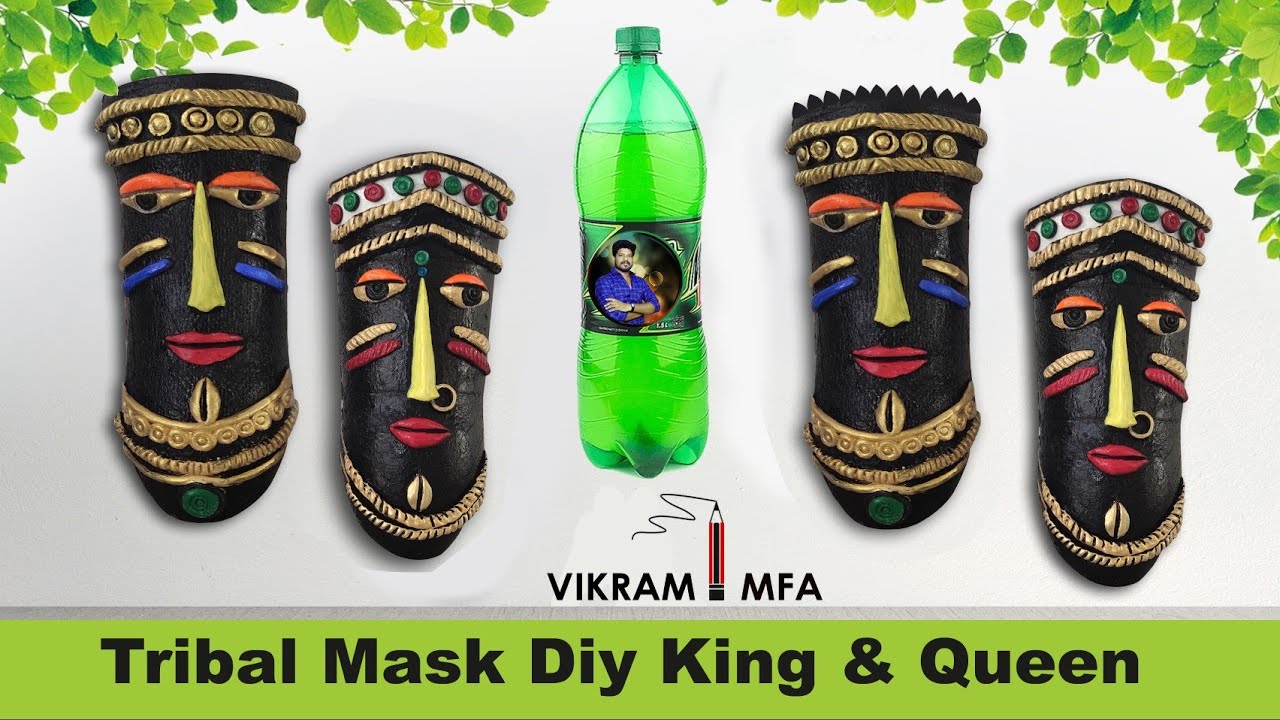 Tribal mask making // Tribal mask from waste materials // wall decor ...