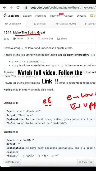Todays leetcode challenge - Make string great - YouTube