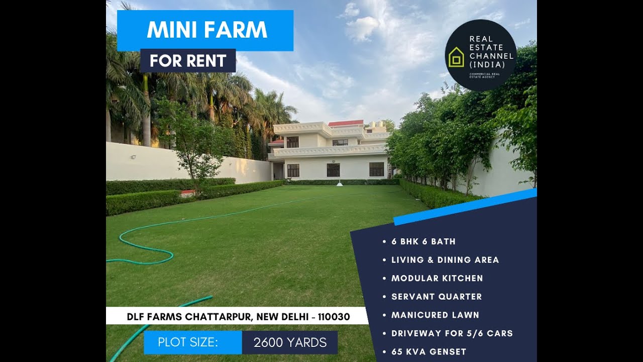 6 BHK Farmhouse for Rent in DLF CHATTARPUR FARMS, New Delhi 110030 ...