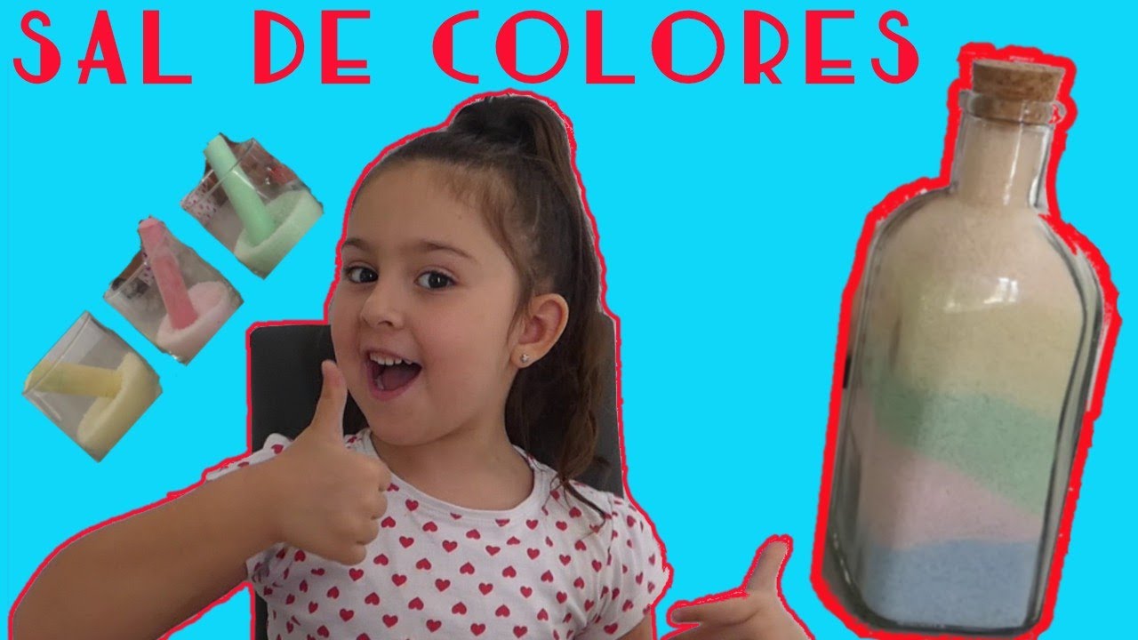 SAL de COLORES para niños | DECORAR BOTELLA | COLORED SALT FOR CHILDREN ...