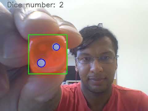 Simple dice number recognition with opencv - YouTube